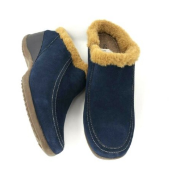 Sporto | Shoes | Sporto Blue Suede Gabby Slip On Moccasin Clog 2w ...